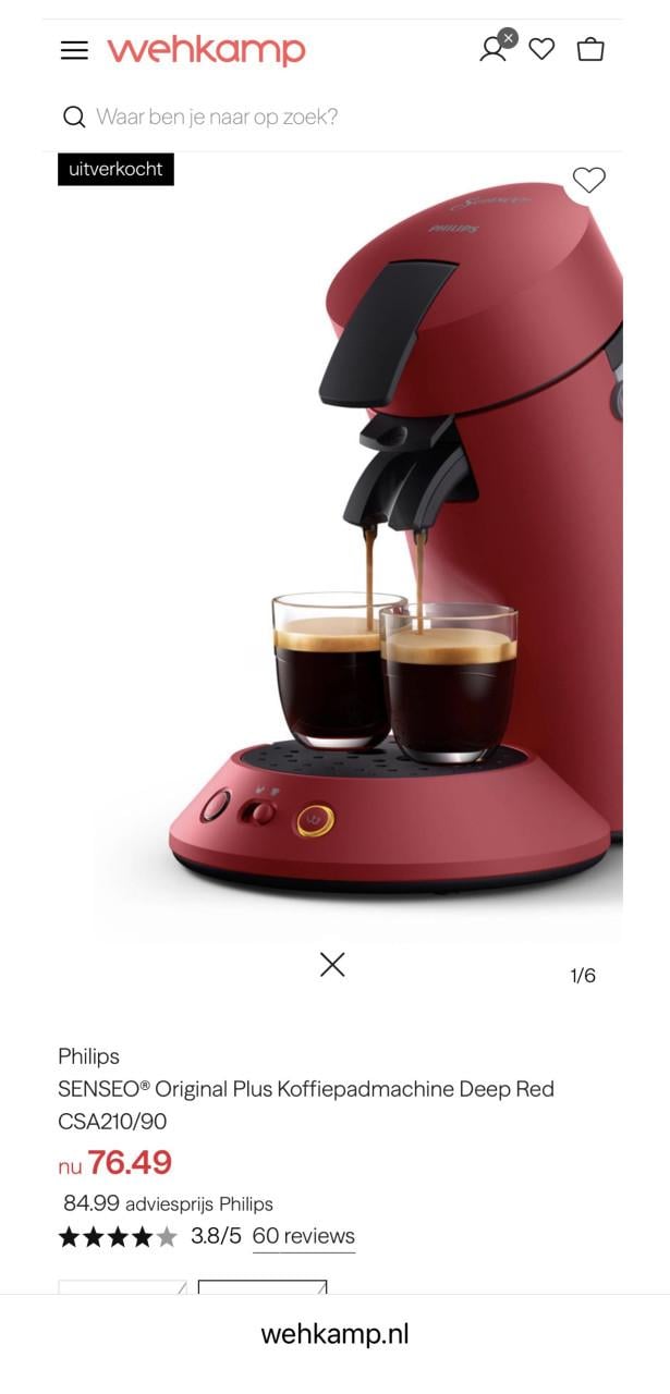 Philips senseo® original plus koffiepadmachine deep red Als nieuw