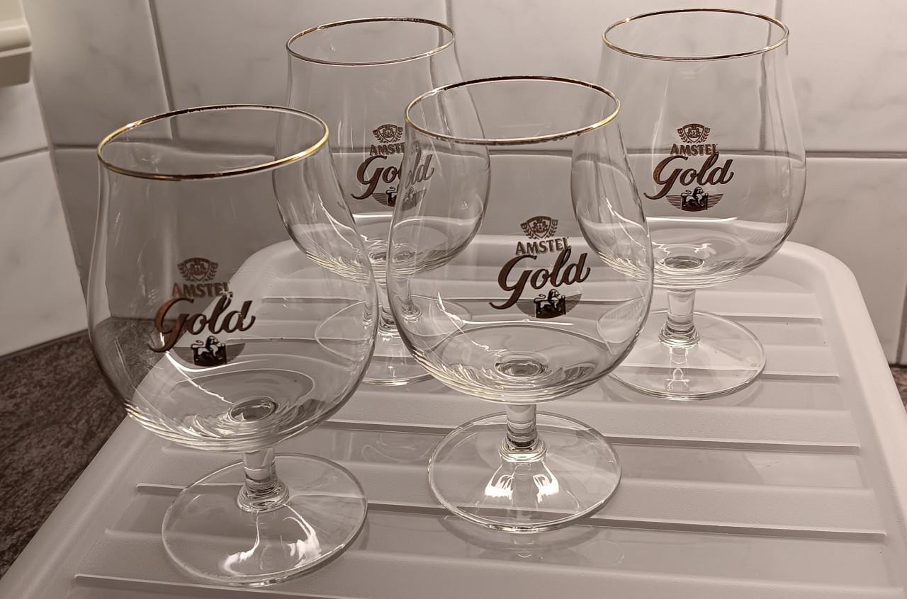 4 BIERGLAZEN "AMSTEL GOLD"