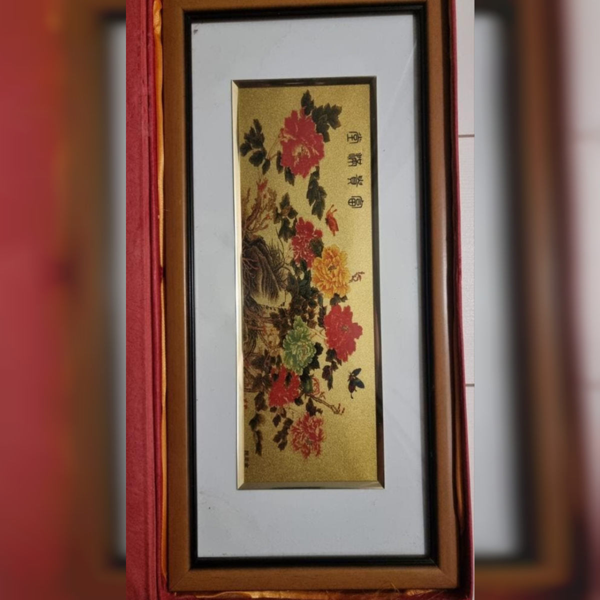Chinees Bloemen Kunstwerk met 24K Bladgoud in Doos