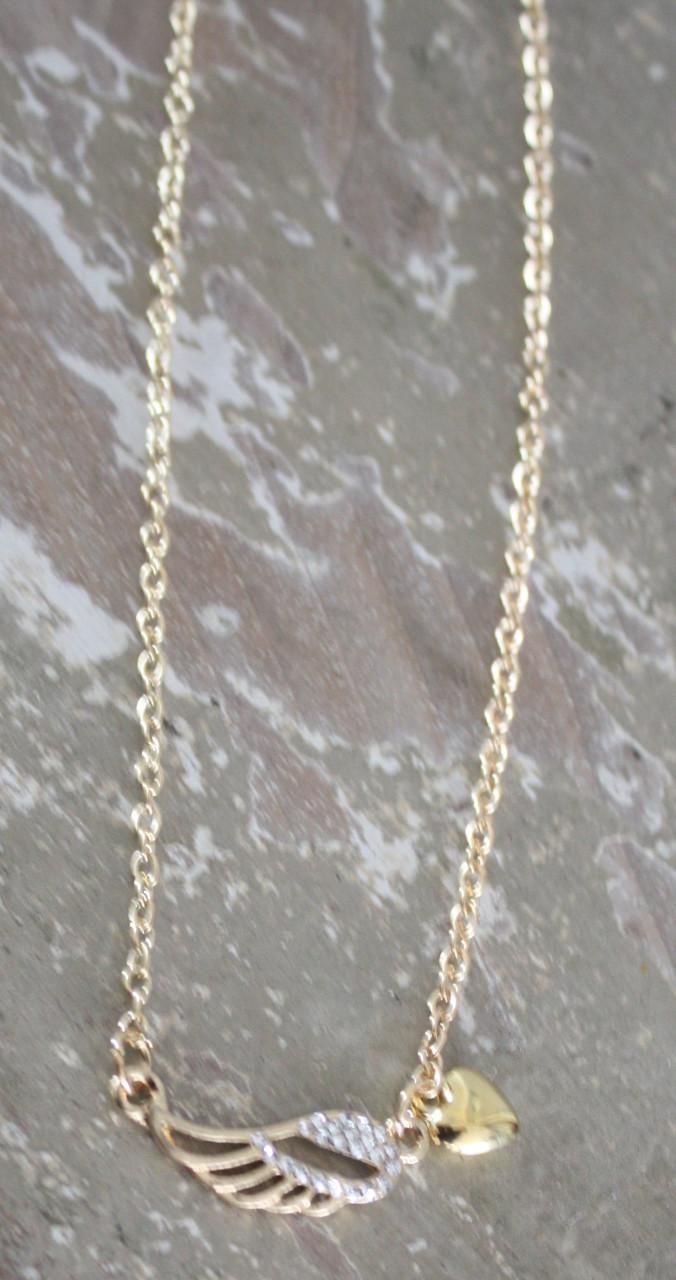 Goudkleurige ketting met steentjes