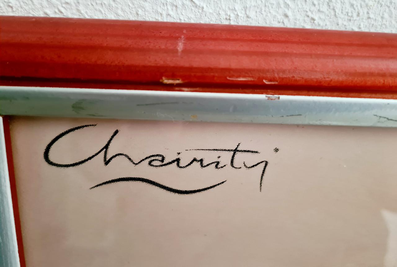 Ingelijste poster in grote houten schilderijlijst, 75 x 55 cm