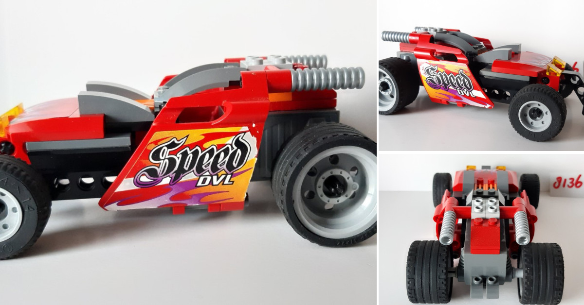 Lego Racers 8136: Fire Crusher met pullback motor
