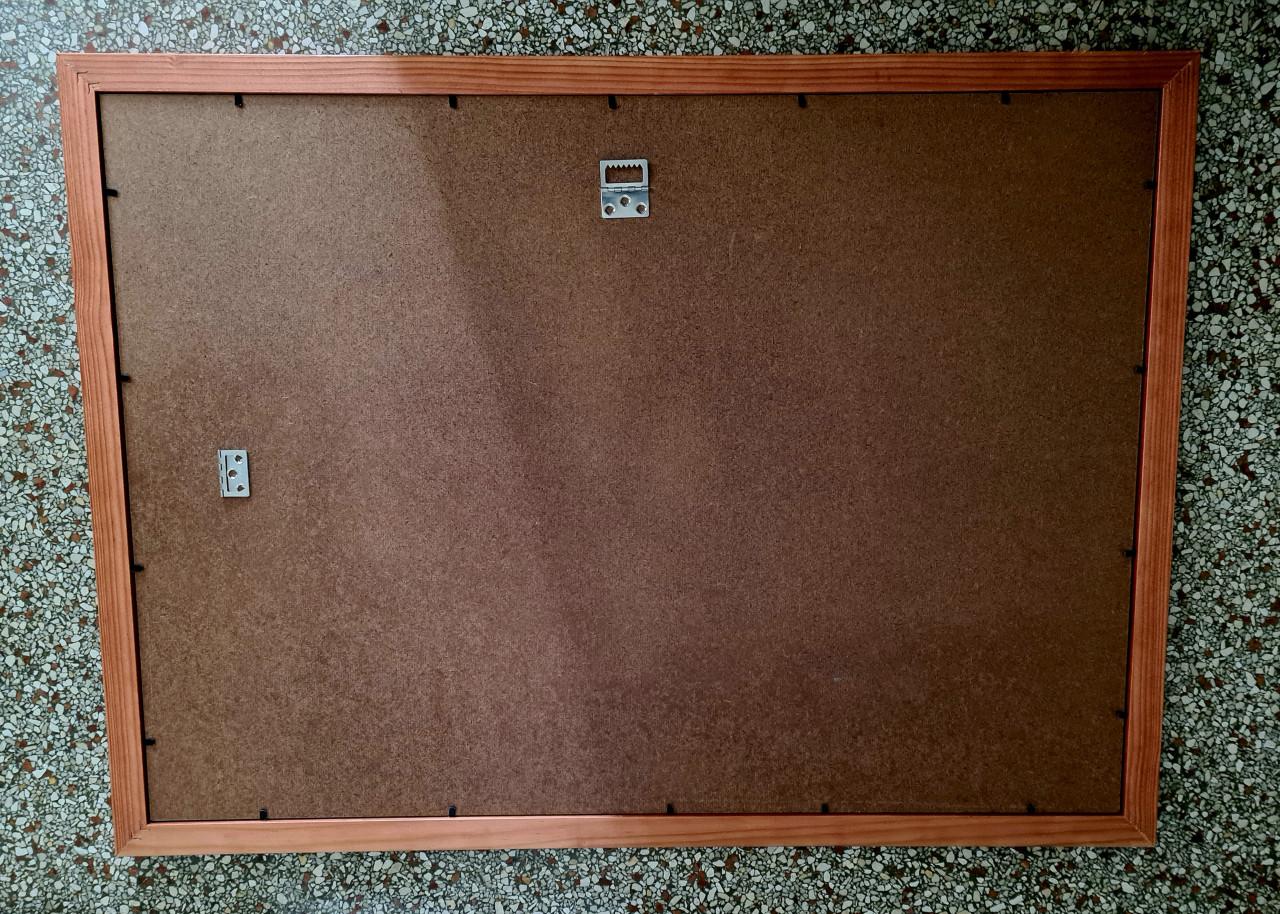 Ingelijste poster in grote houten schilderijlijst, 75 x 55 cm