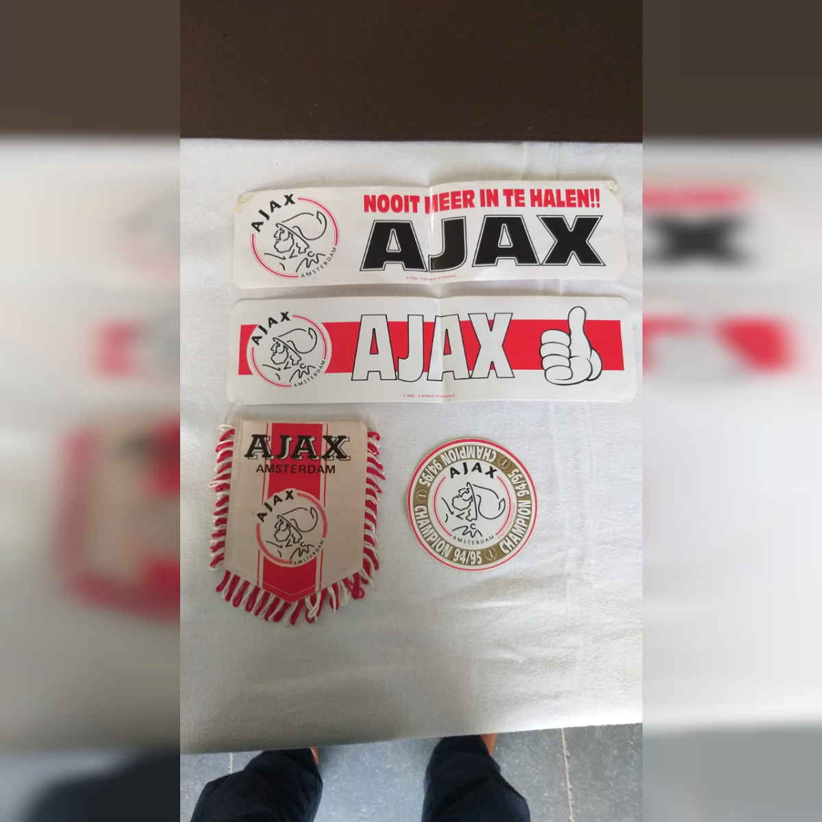AJAX stickers, grootformaat, € 5 voor de 4 items