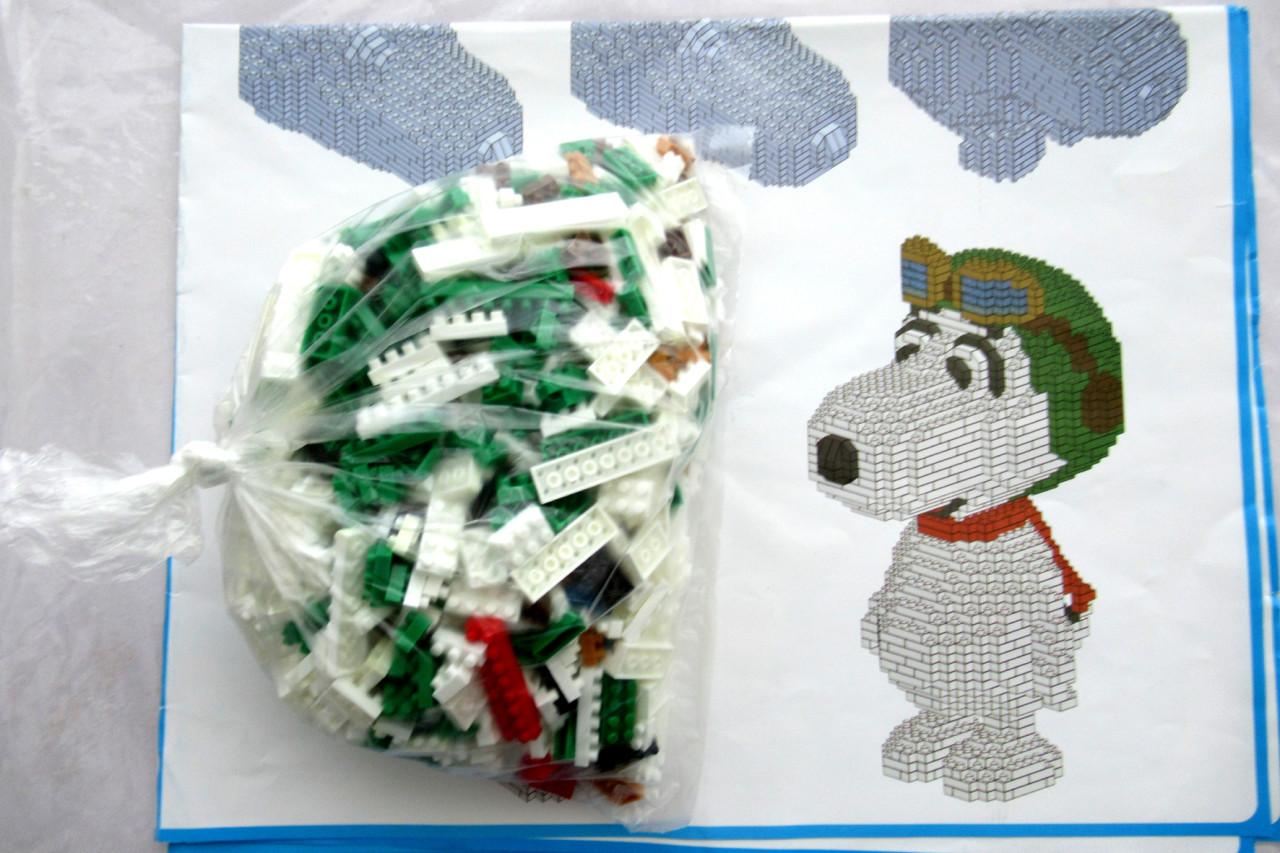 Nanoblokjes mini-Lego bouwen hondje Snoopy