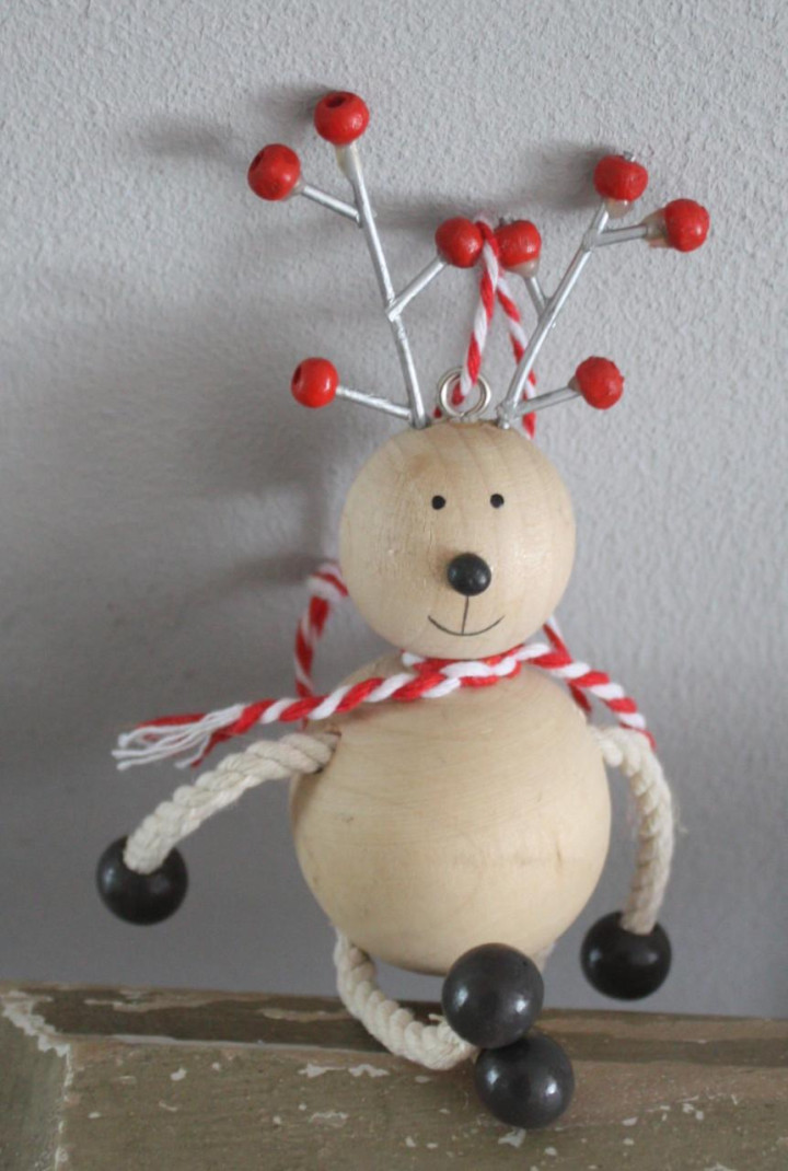Houten elandhanger rood