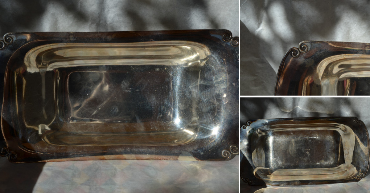 Verzilverde schaal Gero Georg Nilsson jaren '30 gemerkt