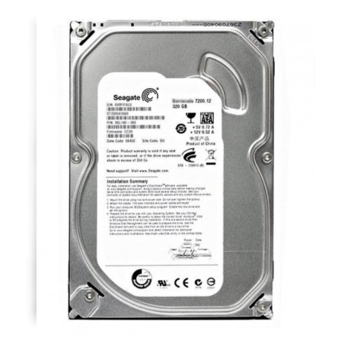 SEAGATE 320GB 7200RPM 3.5INCH SATA hard disk drive