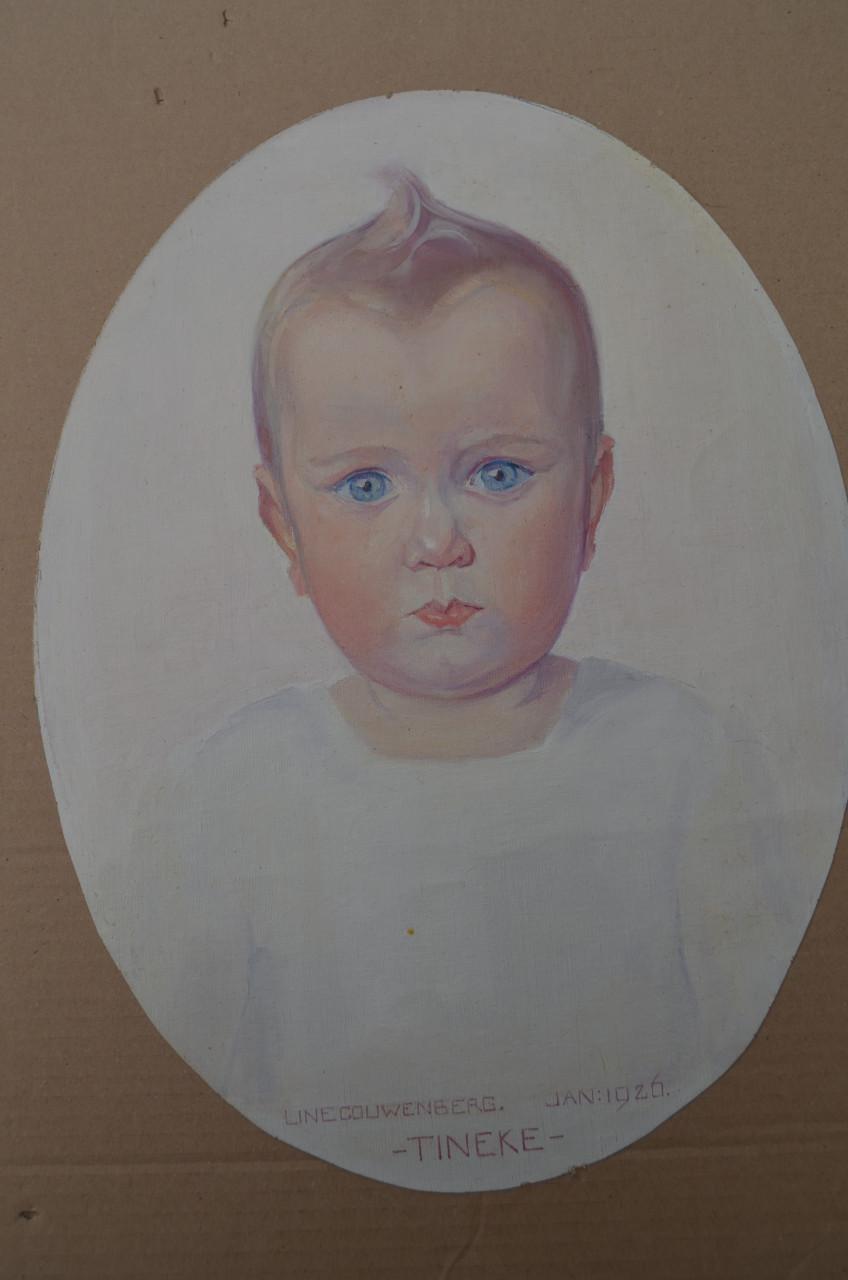 Aaaah wat lief! Tineke!! Olieverf op doek.