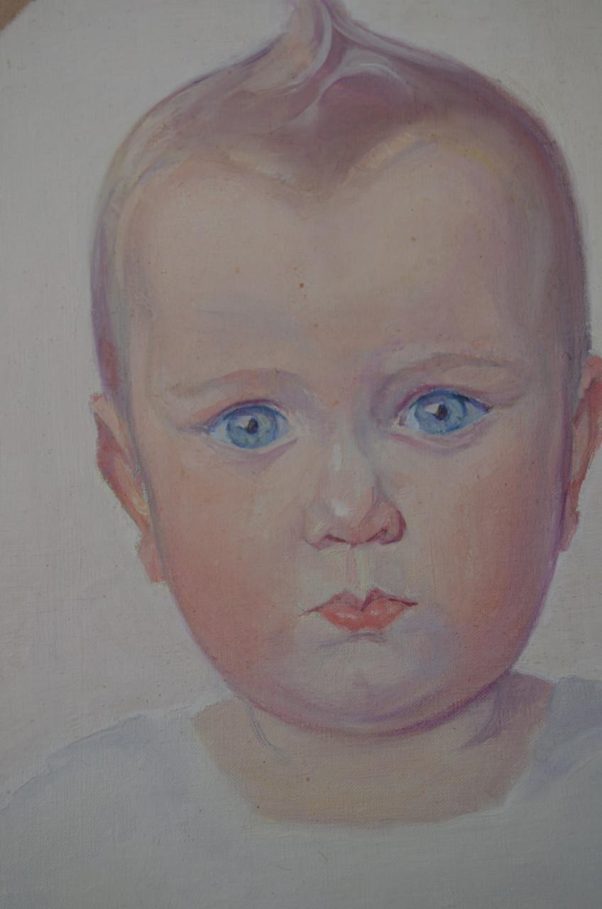 Aaaah wat lief! Tineke!! Olieverf op doek.