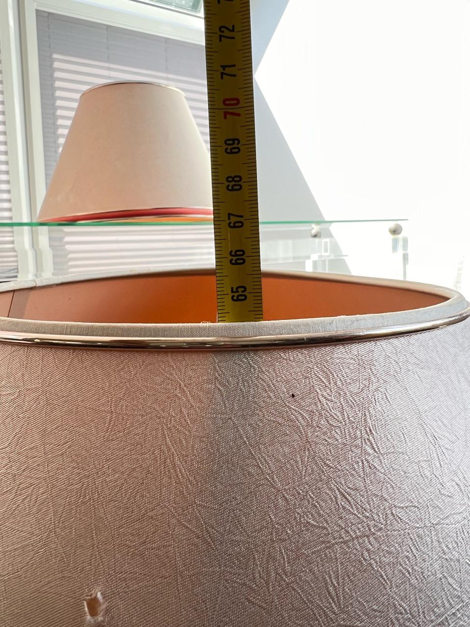 Vintage Tafellamp Oranje/Rood met Gouden Details