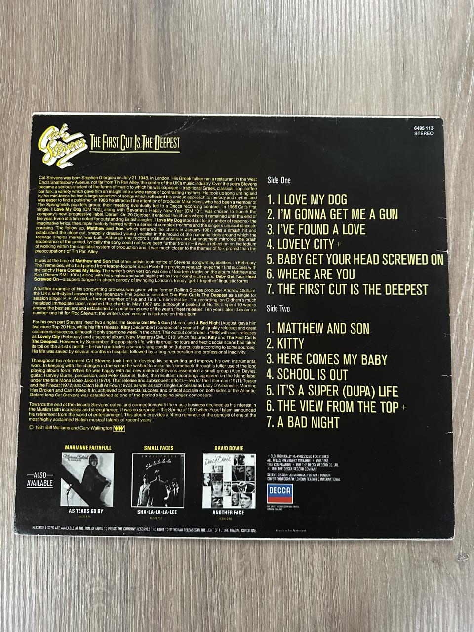 Cat Stevens - First Cut is the Deepest / vinyl LP