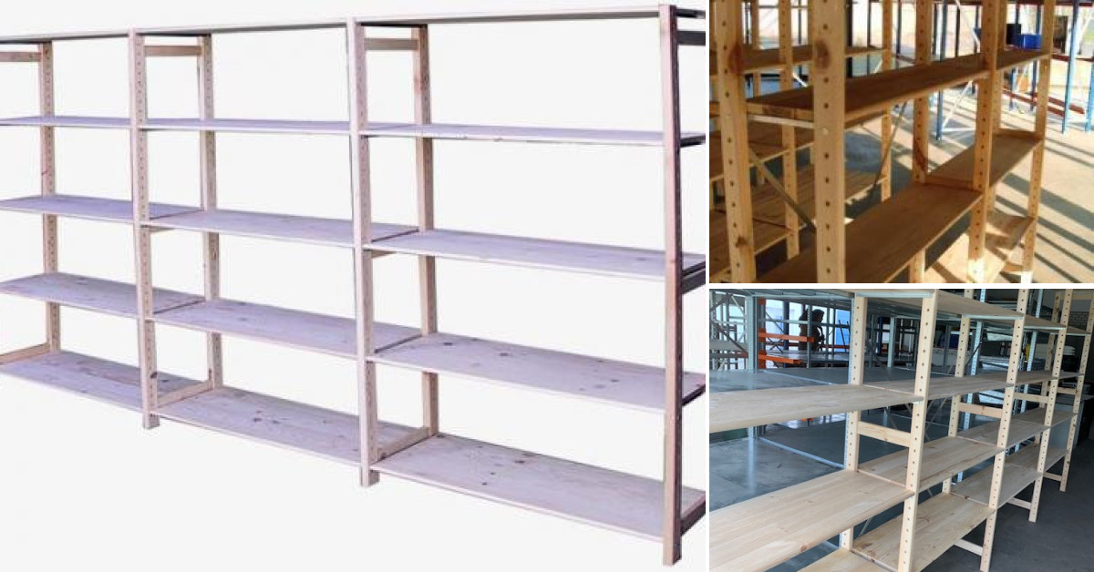 Nieuwe houten magazijnstelling in velen maten.