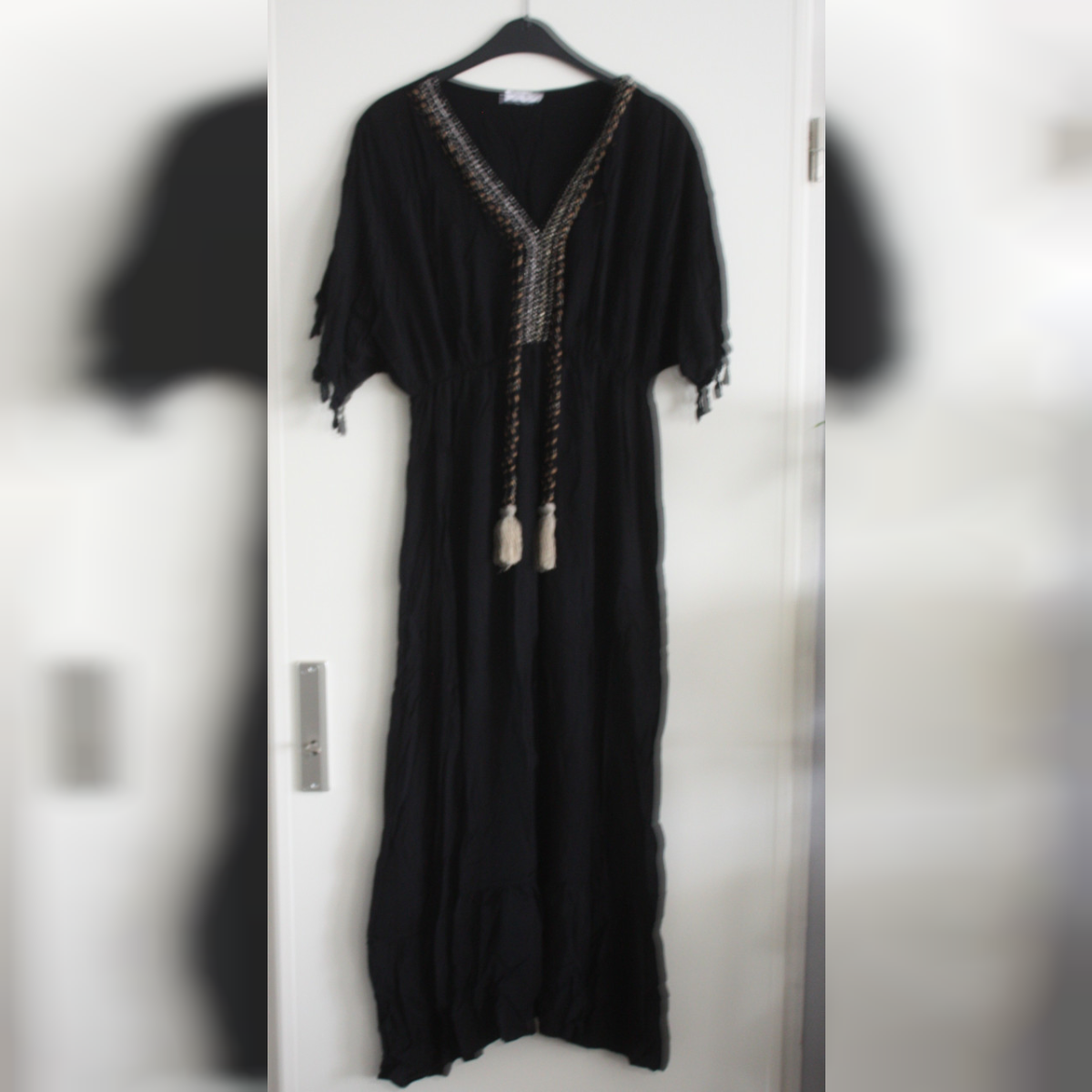 Zwarte lange jurk maat 2