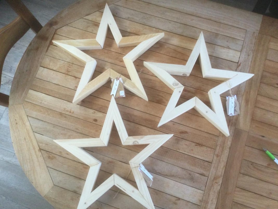 Kerstster van steigerhout.