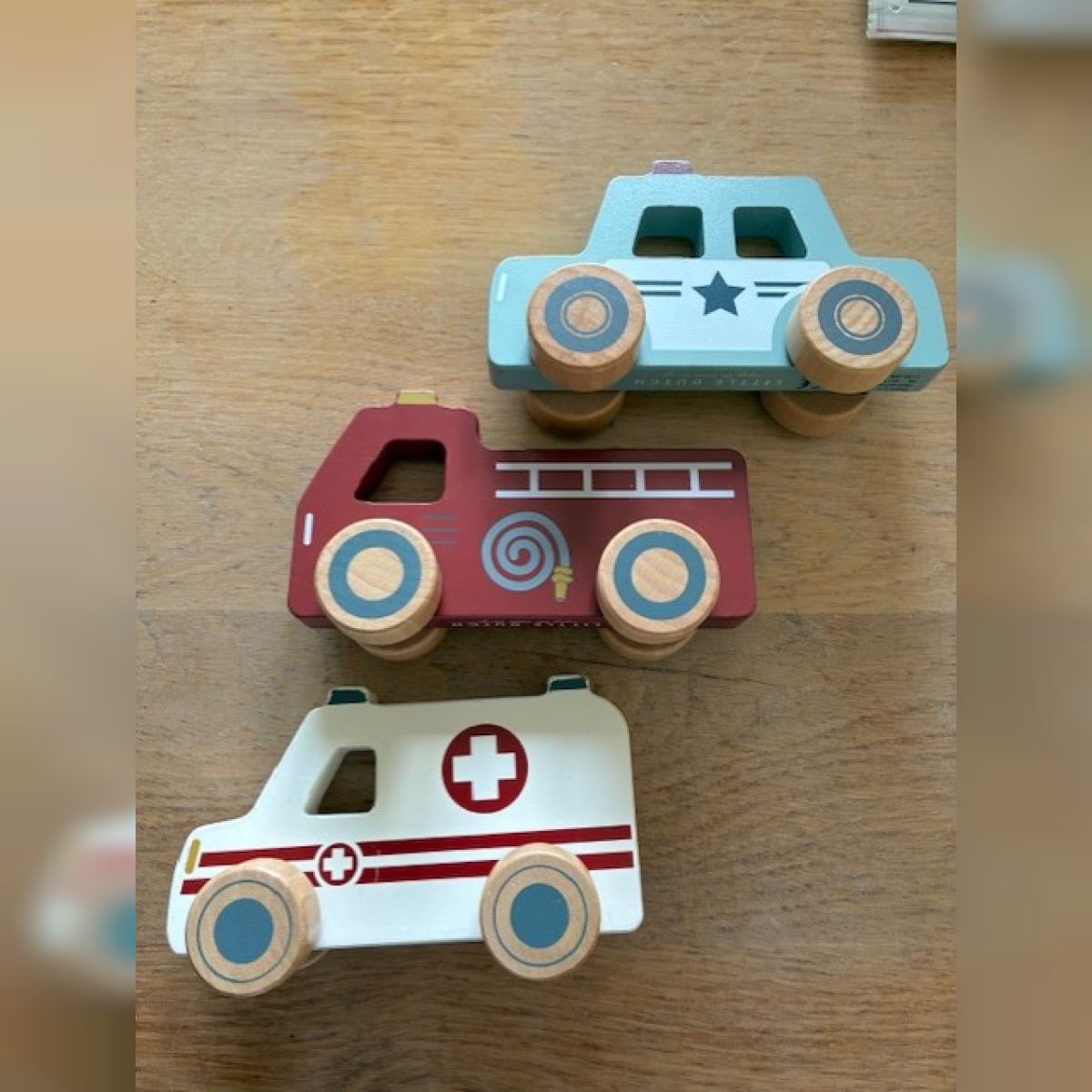 Set van drie hulpverleningsauto's Little Dutch (brandweer etc.)