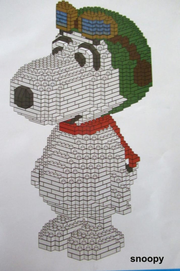 Nanoblokjes mini-Lego bouwen hondje Snoopy