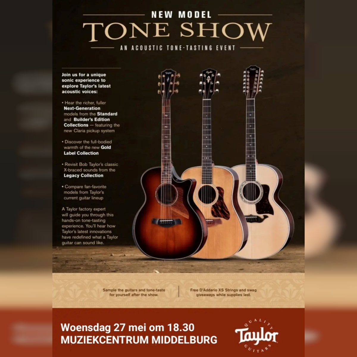 Taylor New Models Roadshow bij Muziekcentrum Middelburg